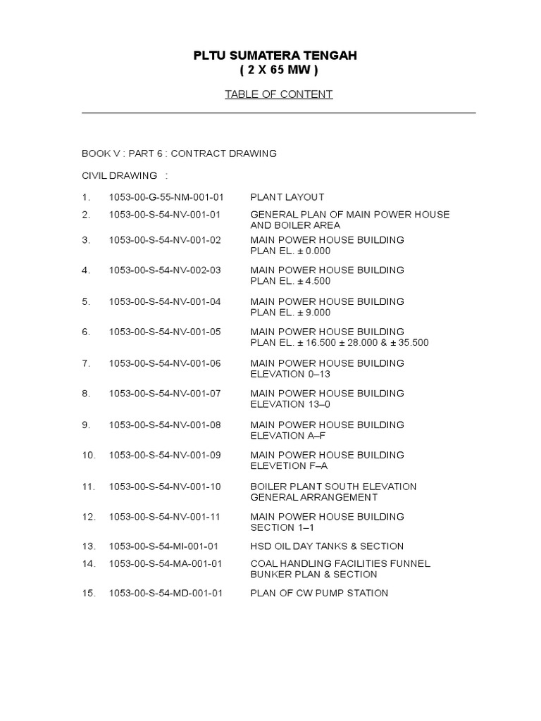 PLTU Sumatera Tengah 2x65 MW Drawings | PDF | Technology & Engineering