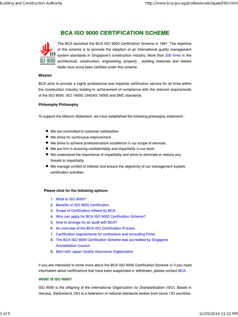 ISO for Construction Industry (SG) | Iso 9000 | Quality Management System