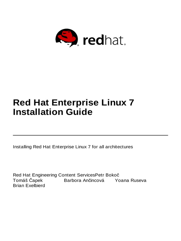 Red Hat Enterprise Linux 7 Installation Guide en US | Installation ...