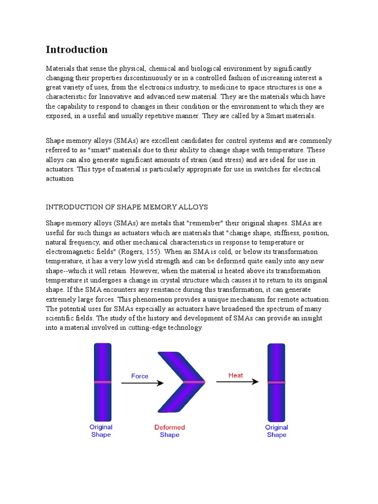Shape Memory Alloys | PDF | Shape Memory Alloy | Chemical Product ...