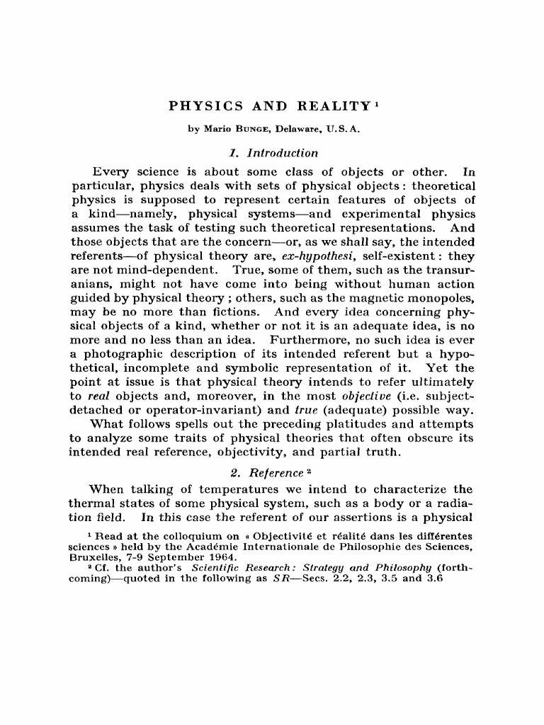 Physics and Reality PDF | PDF | Quantum Mechanics | Theory