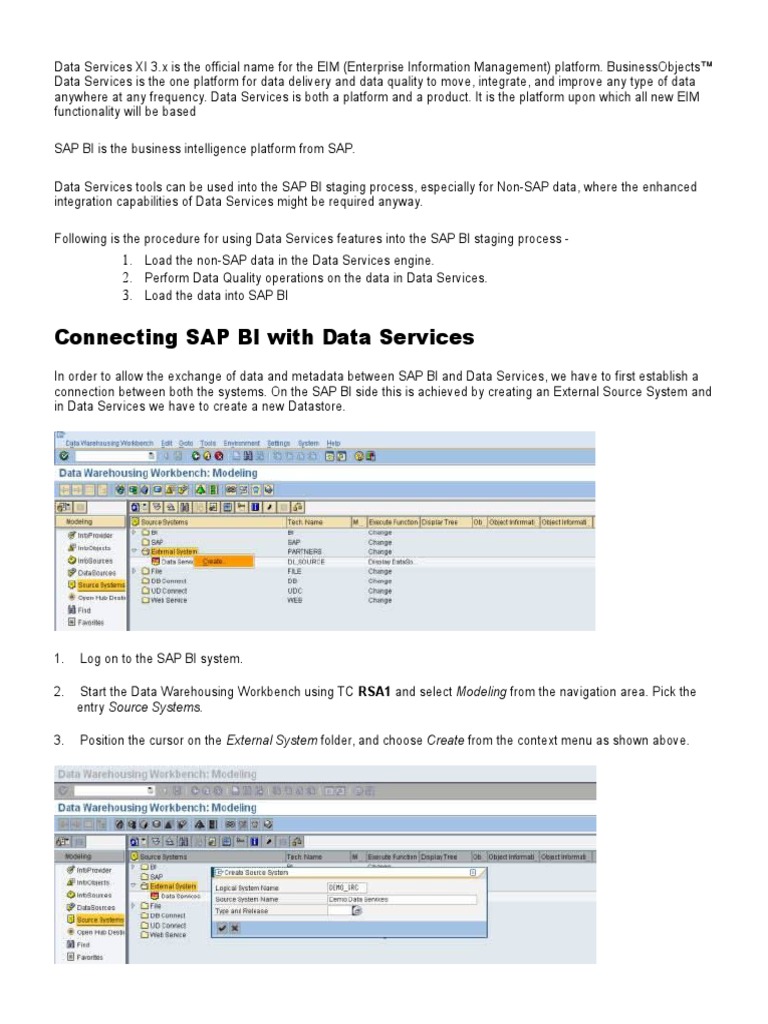 SAP BI Stating Process | PDF | Business Intelligence | Command Line ...