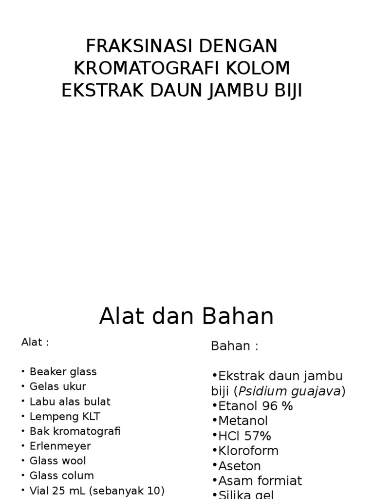 Fraksinasi Dengan Kromatografi Kolom | PDF