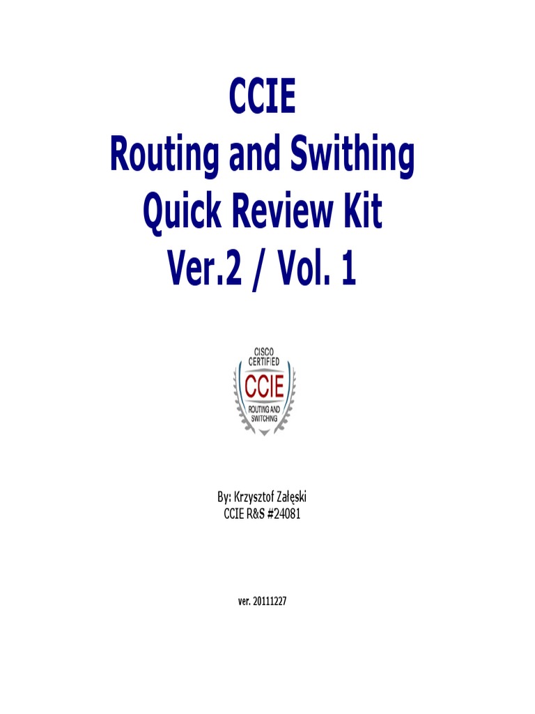 CCIE RS Quick Review Kit Ver2 Vol1 PDF | PDF | Telecommunications ...