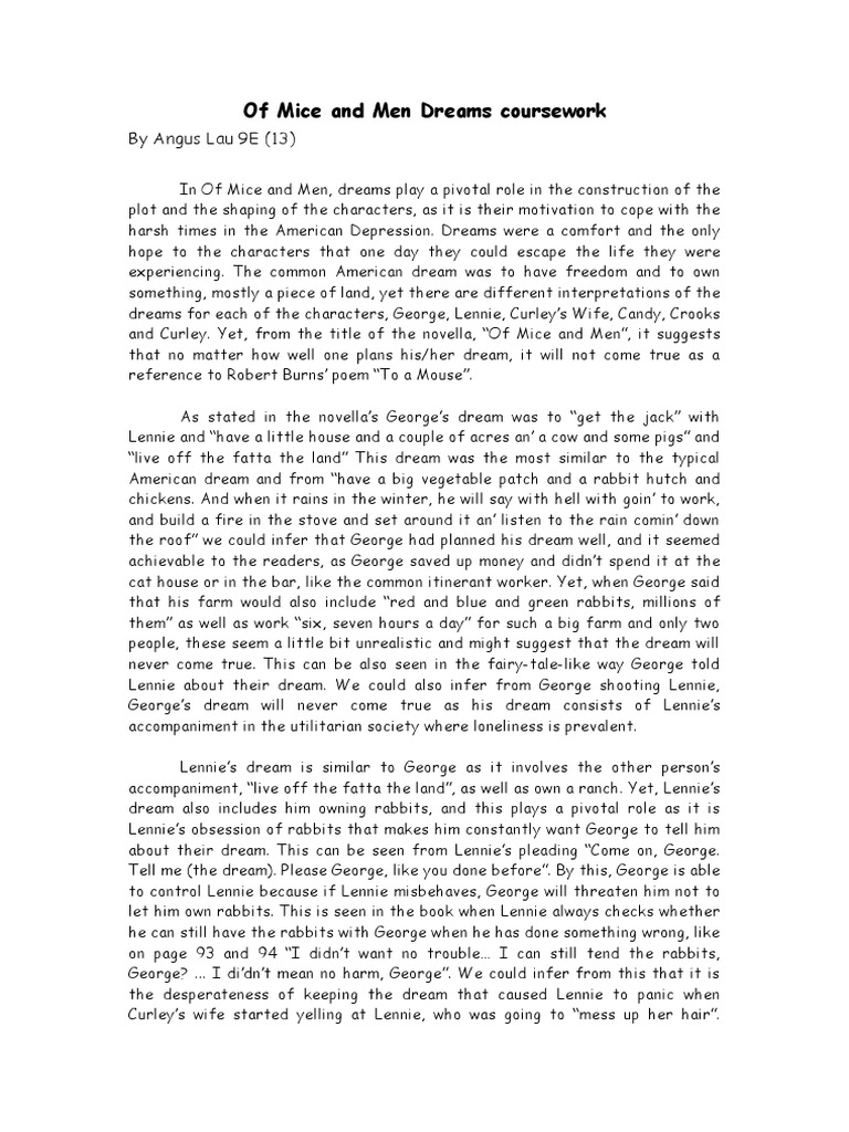 Dreams Of mice and men | Fiction & Literature | Free 30-day Trial | Scribd