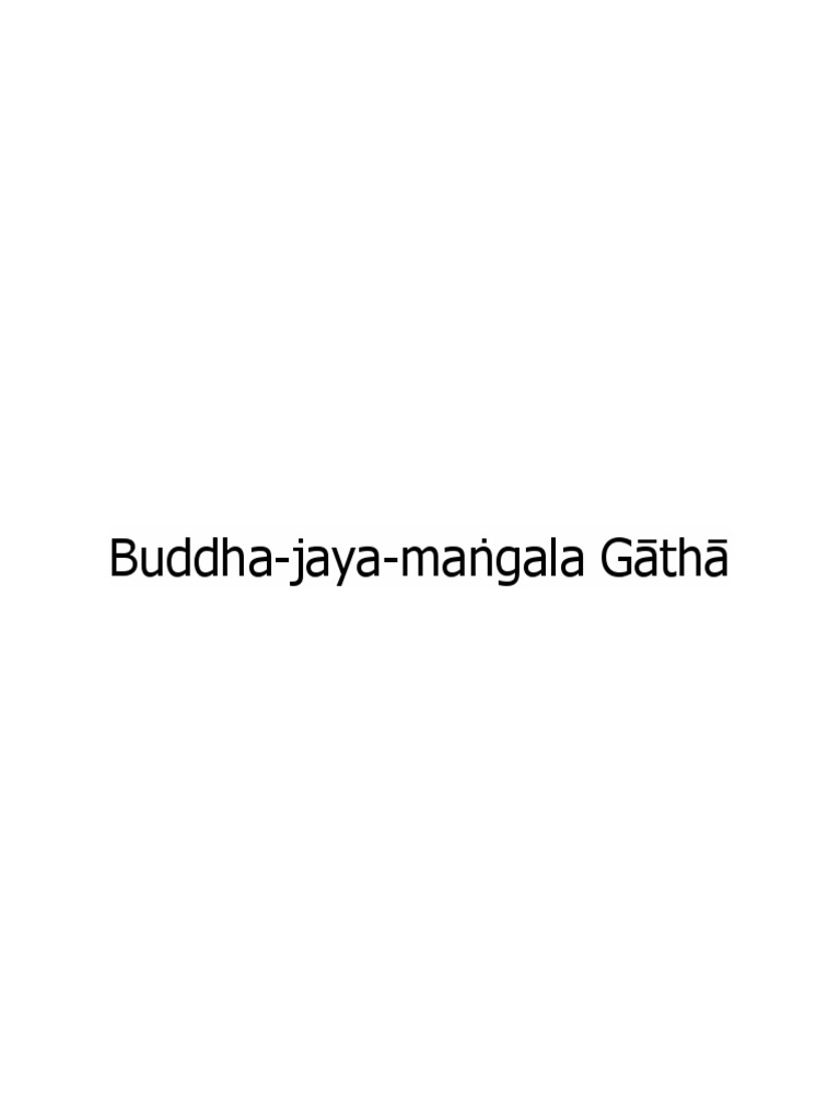 Jaya Mangala Gatha | PDF | Gautama Buddha | Religious Comparison