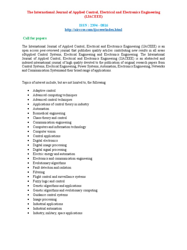 Ijaceee | PDF | Control Theory | Automation