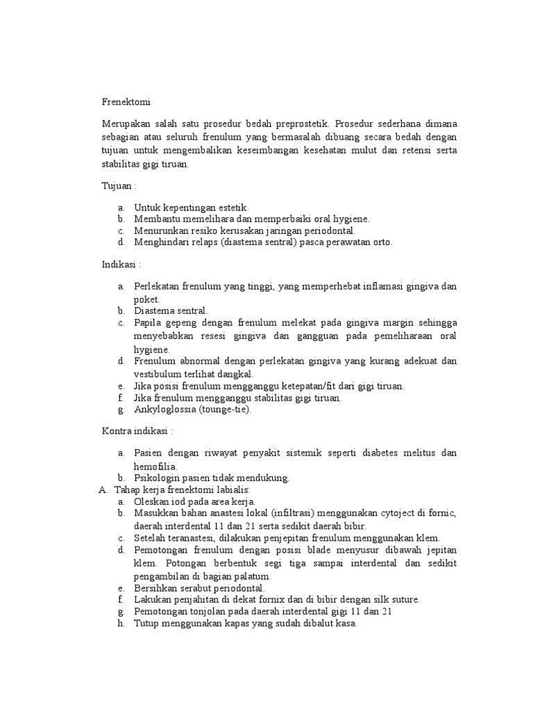 Frenektomi | PDF