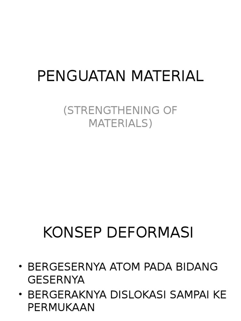 MEKANISME PENGUATAN MATERIAL | PDF