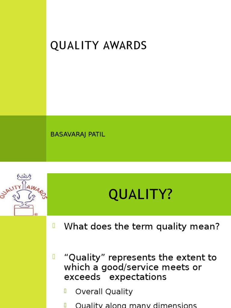 Quality Awards | PDF | Quality Management | Quality (Business)