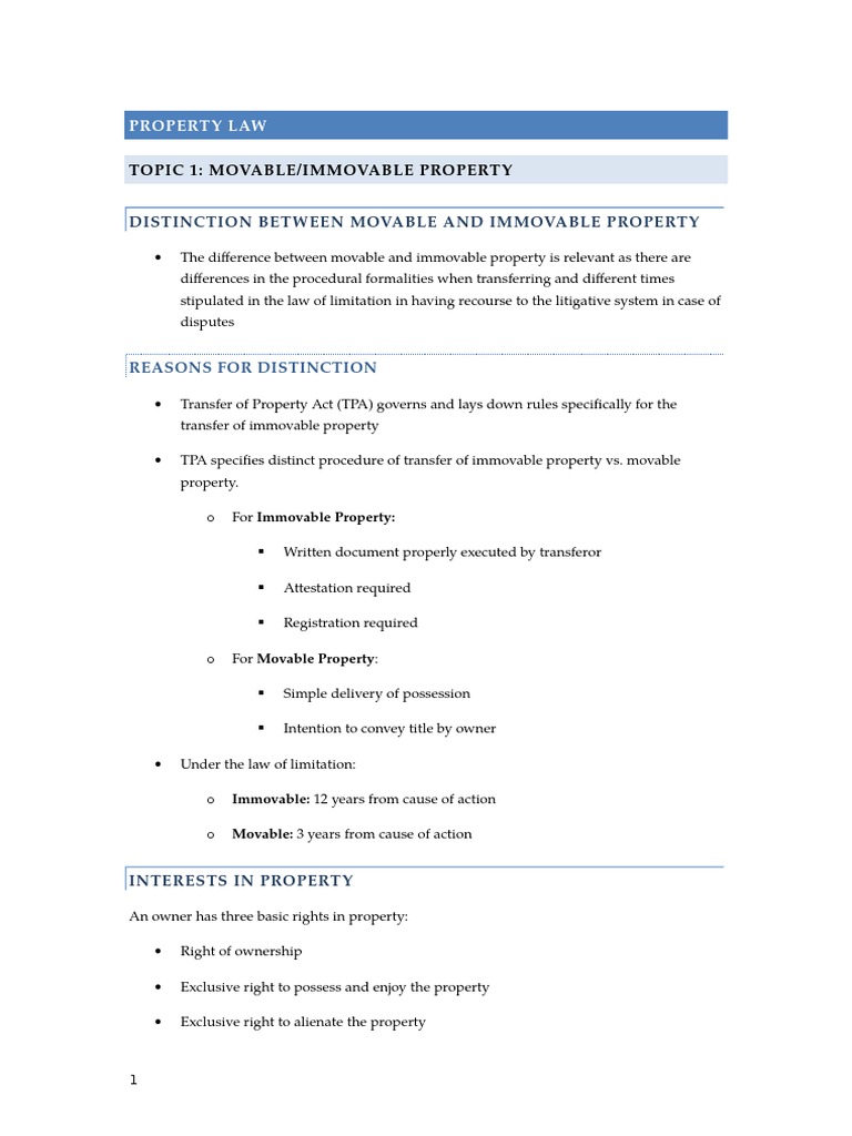 Movable & Immovable Property under Indian Law | Real Property | Ownership