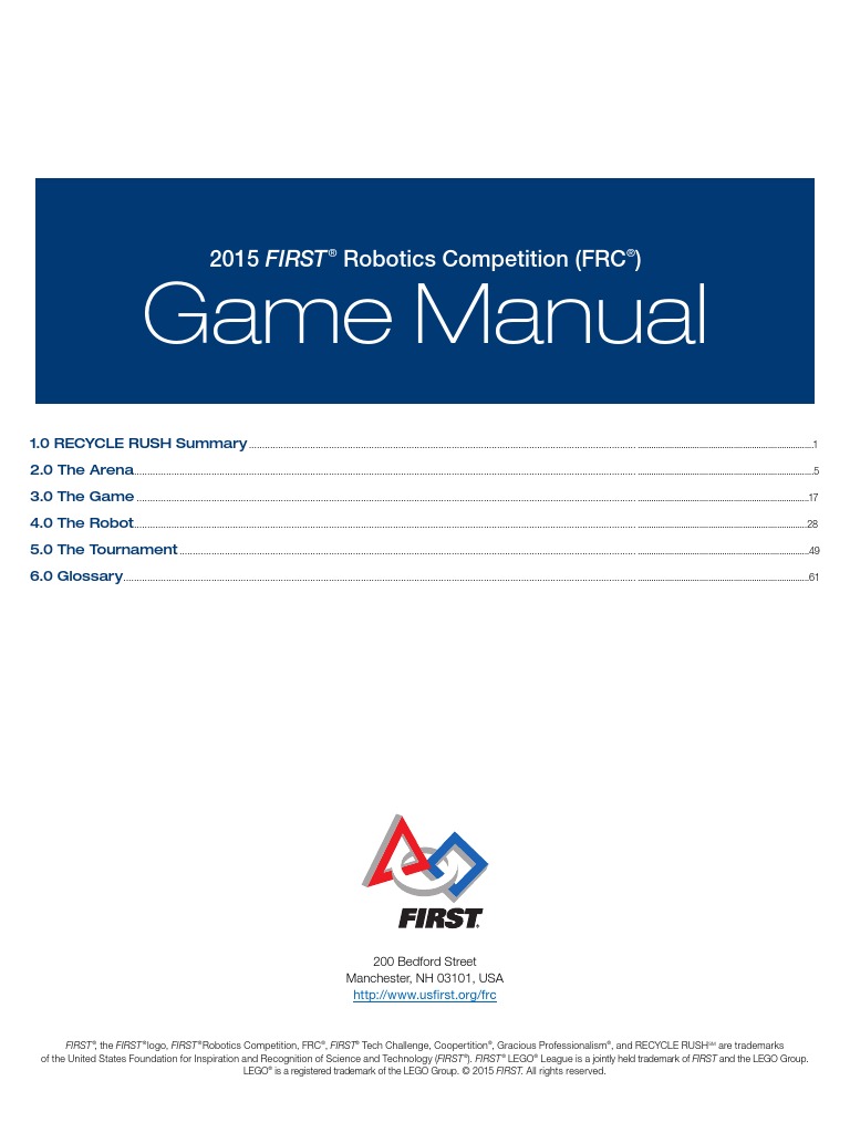 FRC Game Manual | PDF | Computing And Information Technology | Science