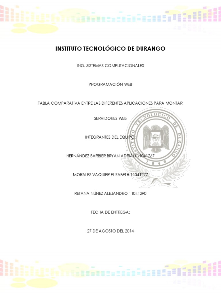 Tabla Comparativa de Servidores Web | PDF | Php | Servidor HTTP Apache