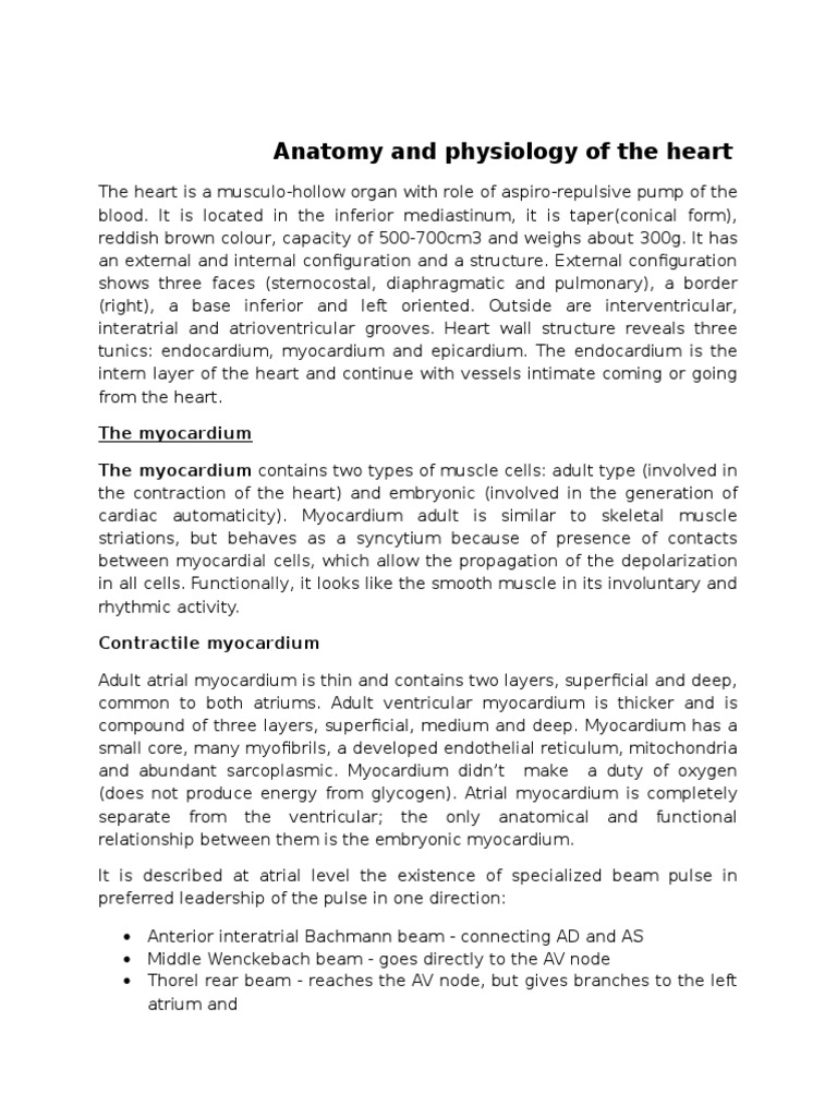 Anatomy and Physiology of The Heart | PDF | Heart Valve | Ventricle (Heart)