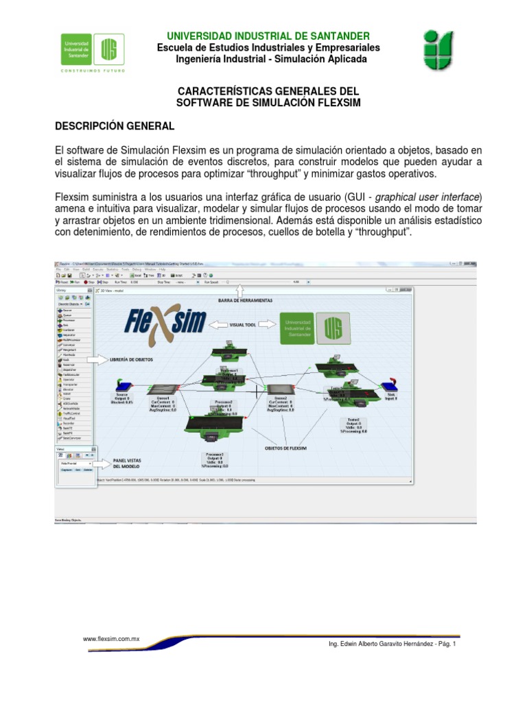Introd Flexsim 1 | PDF | Simulación | Interfaces gráficas de usuario
