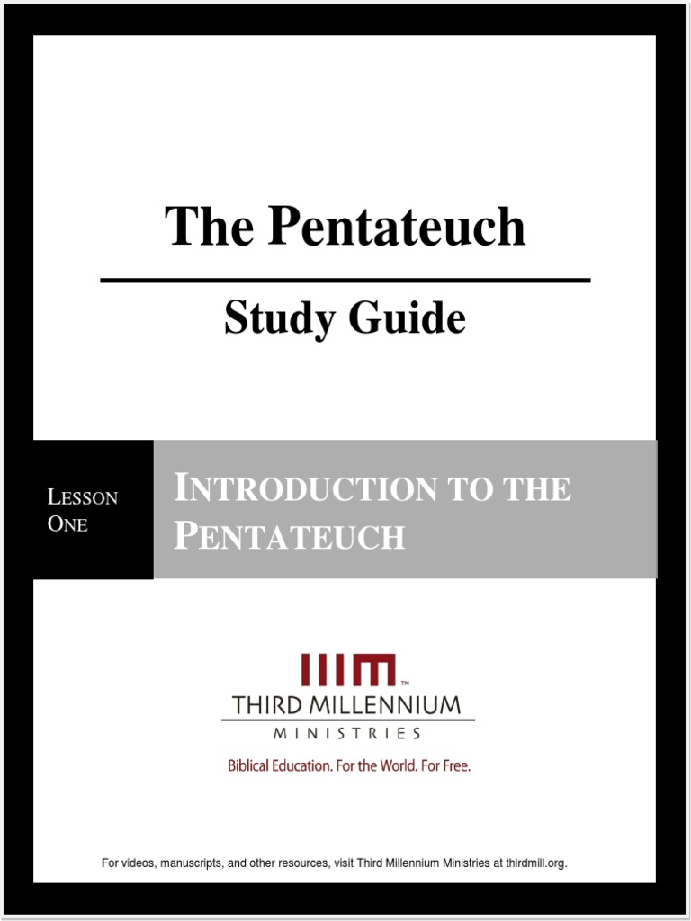The Pentateuch - Lesson 1 - Study Guide | PDF | Torah | Book Of Genesis