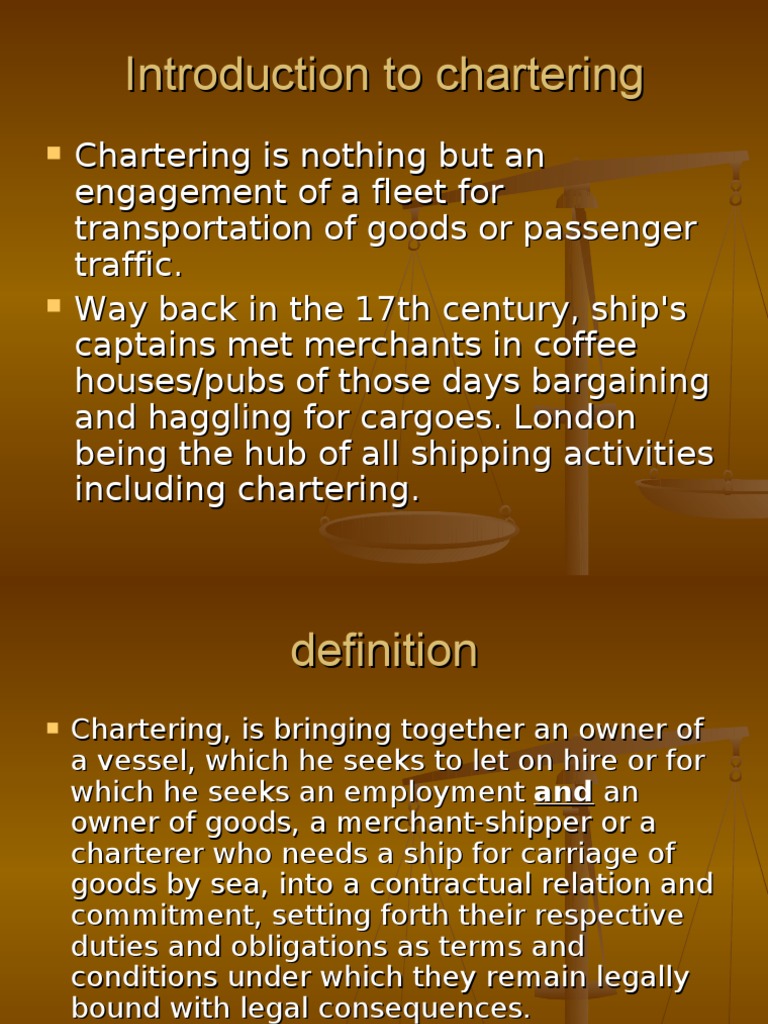 Introduction To Chartering | PDF | Shipping | Water Transport