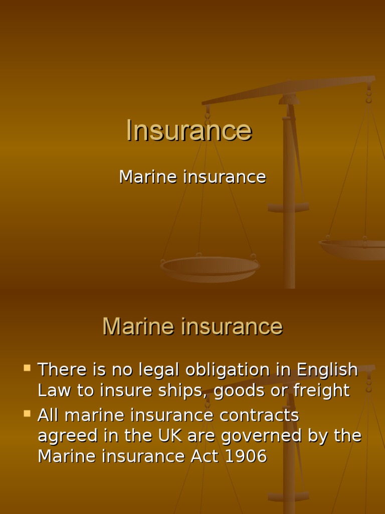 Marine Insurance | PDF | Indemnity | Insurance