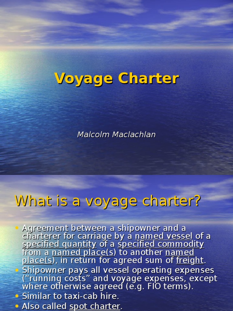 Understanding Voyage Charters | PDF | Water Transport | Shipping
