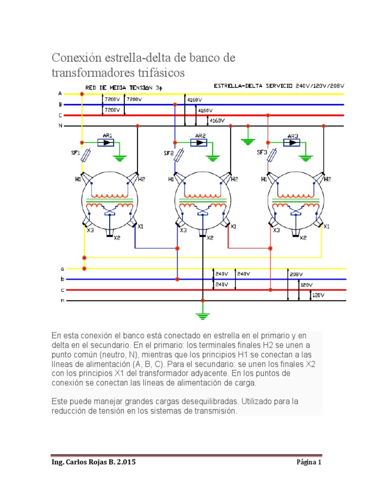 Conexión Estrella-Delta en Transformadores | PDF | Transformador ...