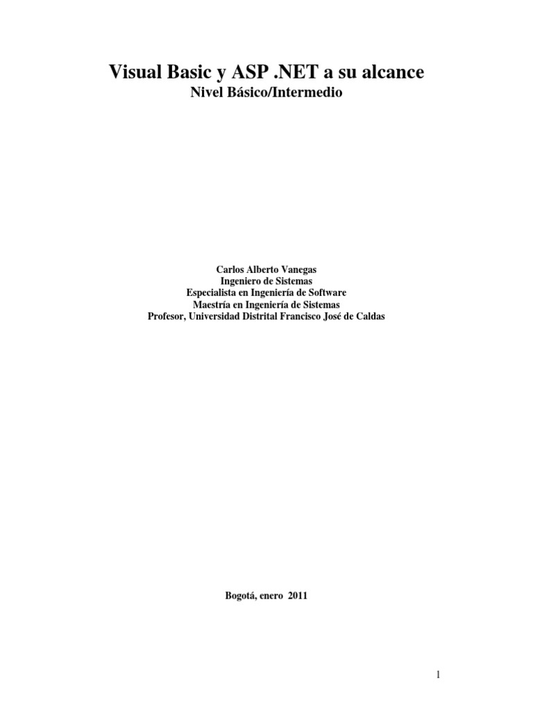 Libro Visual Basic y ASP .NET A Su Alcance 2E | PDF | Microsoft Visual ...