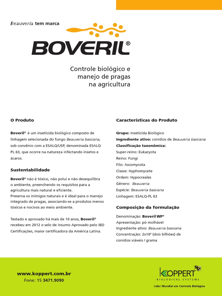 Boveril | Download grátis PDF | Inseticida | Fungo