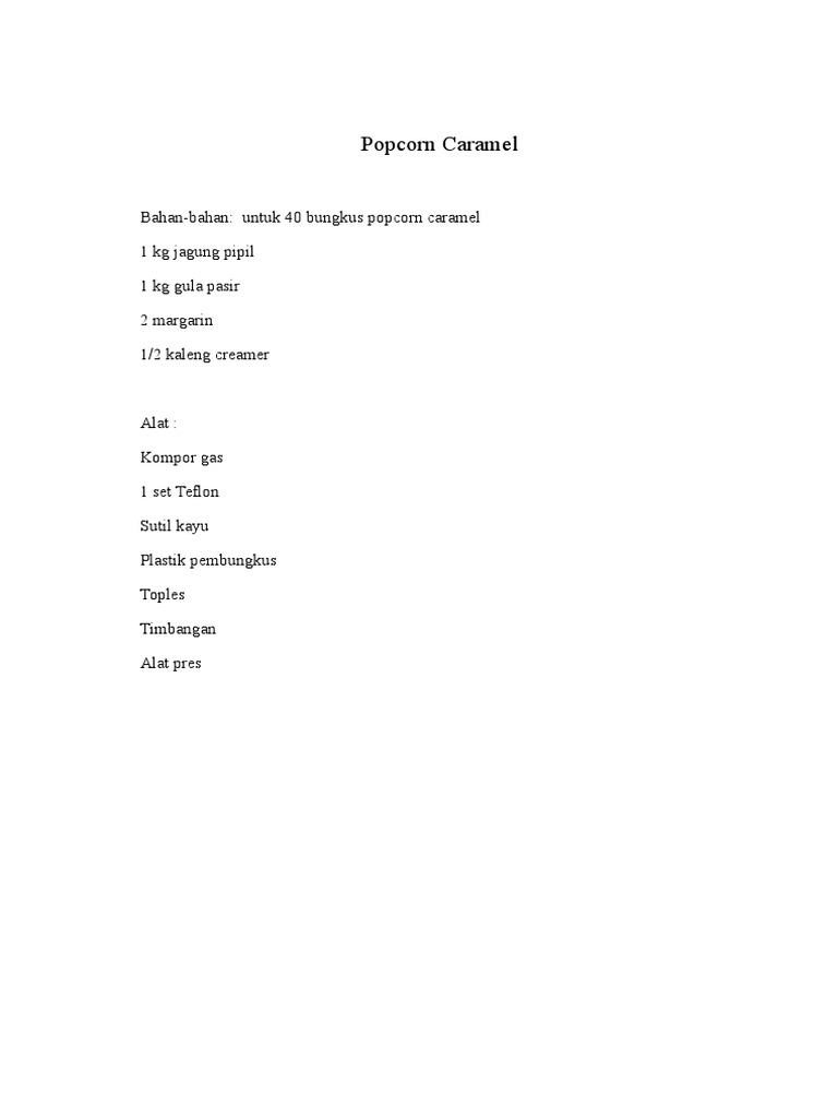 Flowchart Popcorn Caramel | PDF