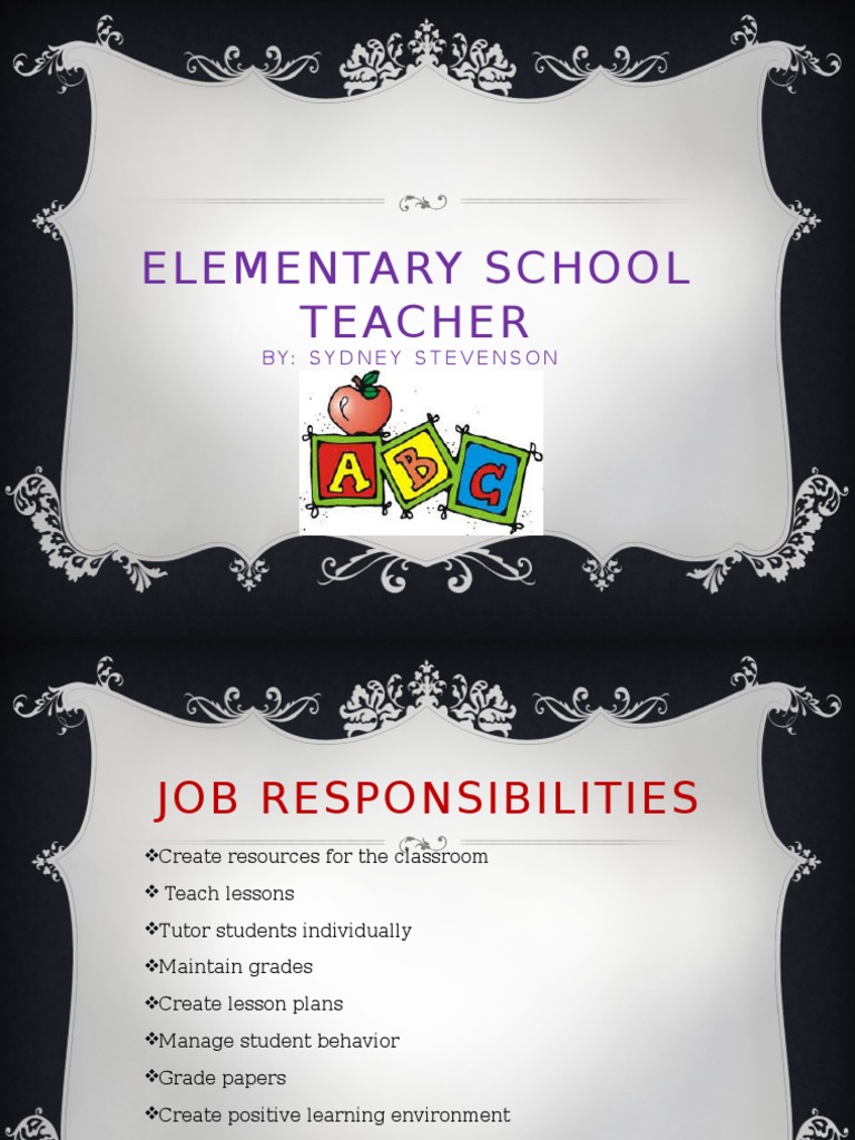 Elementary School Teacher Job Overview | PDF