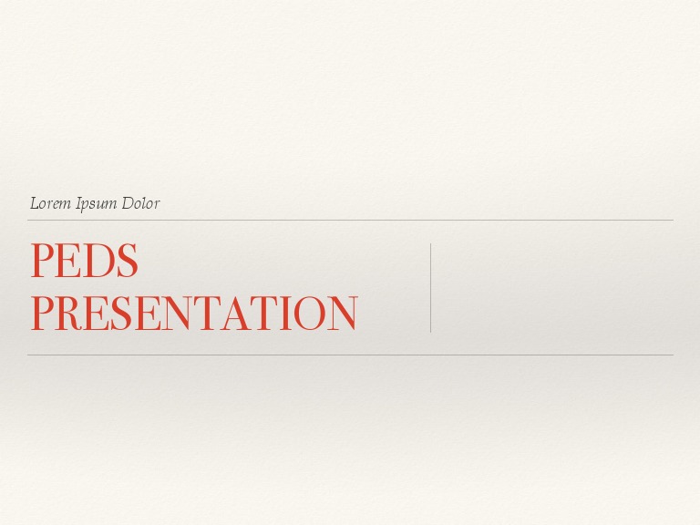 PEDS Presentation Overview | PDF
