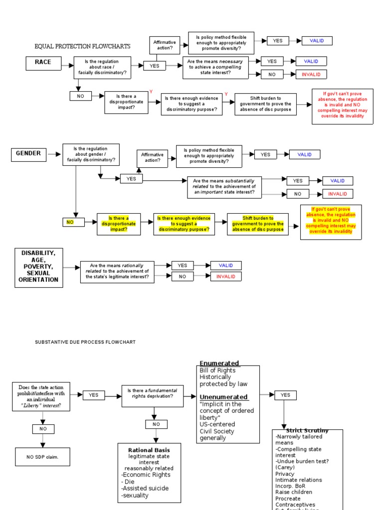 Equal Protection and Due Process Flowcharts | PDF