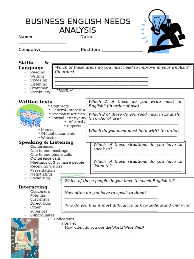 Business English Skills Assessment | PDF | Career & Growth | Business