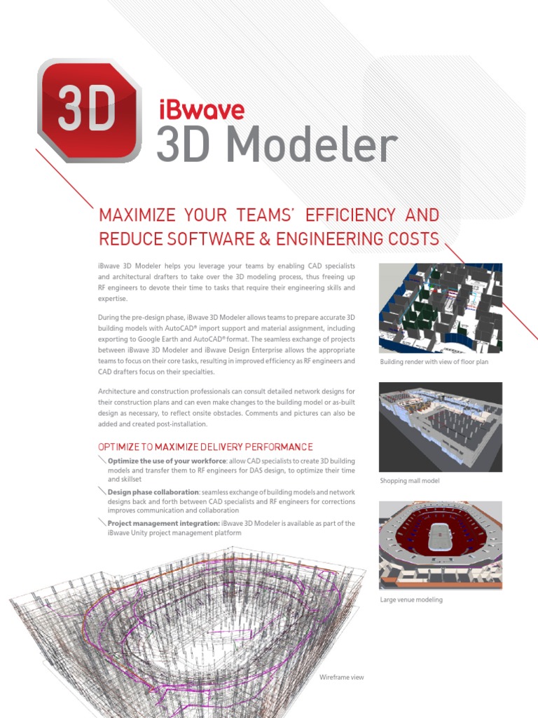 IBwave 3D Modeler Product Sheet | PDF | 3 D Modeling | Computer Aided Design