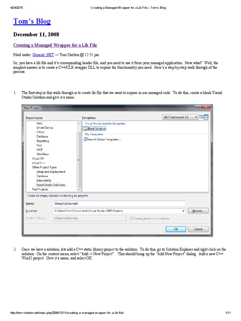Creating A Managed Wrapper For A Lib File | PDF | C Sharp (Programming ...