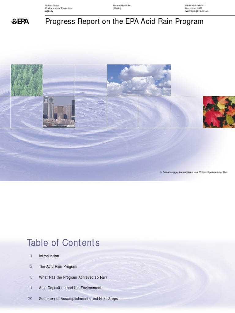 Progress Report On The EPA Acid Rain Program | Download Free PDF | Air ...