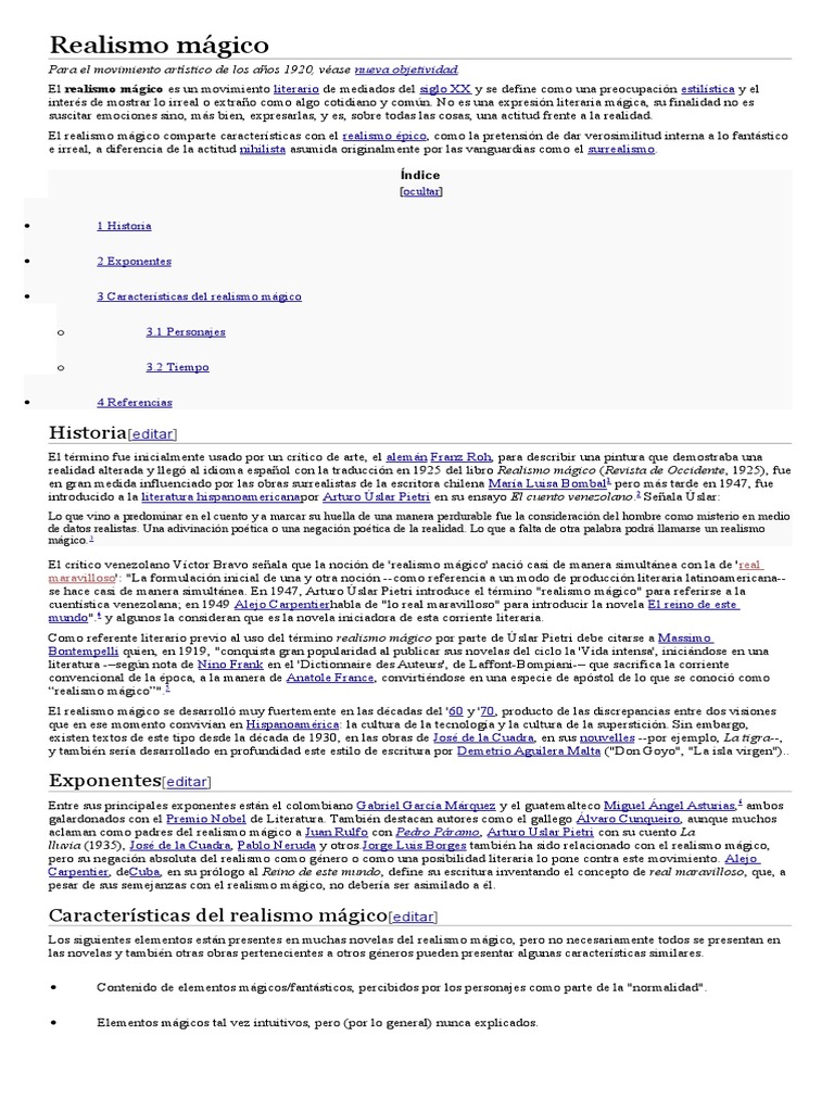 Características del Realismo Mágico | PDF | Artes (general) | Science