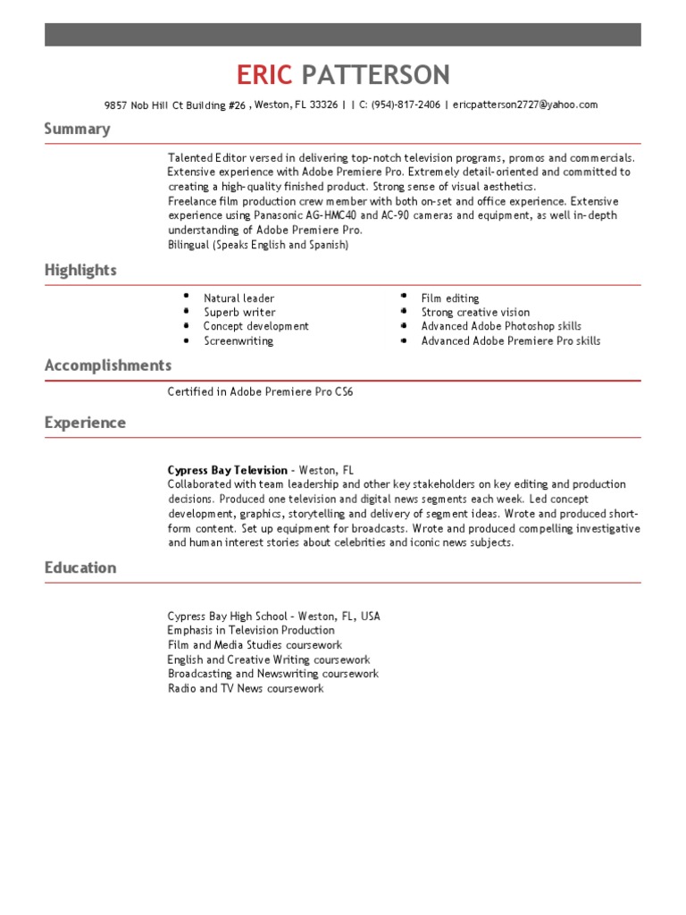 Eric Patterson Resume | PDF | Career & Growth | Business