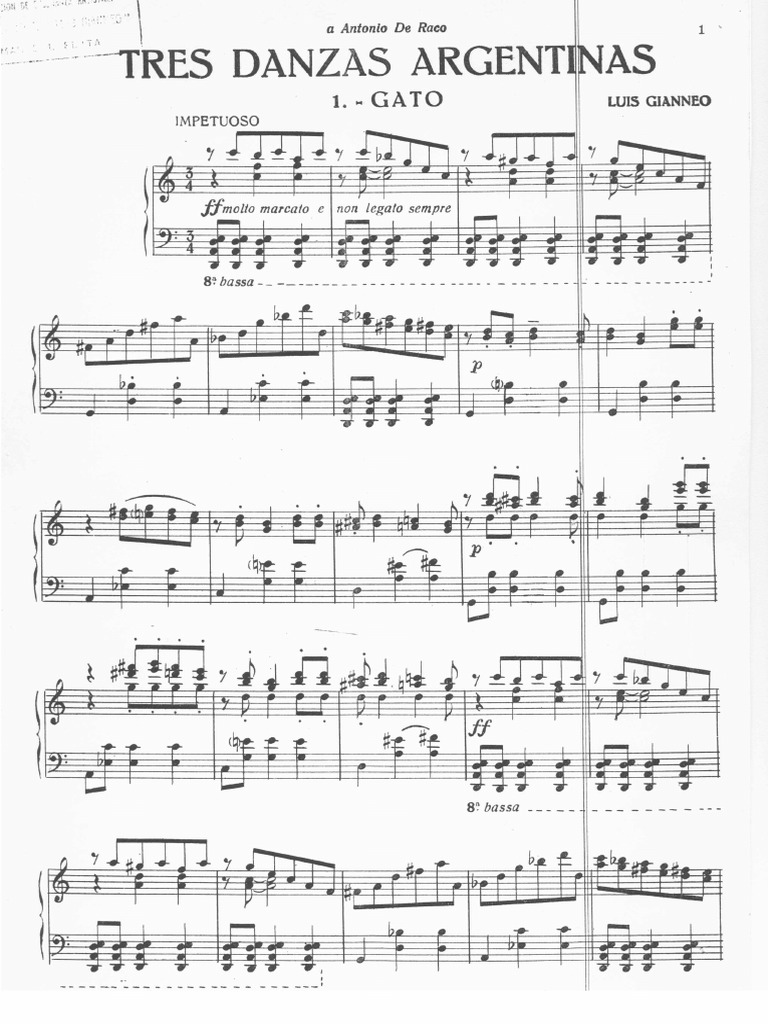 Luis Gianneo - Gato (De Tres Danzas Argentinas) | PDF