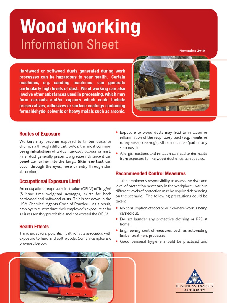 Wood Working Information Sheet | PDF | Personal Protective Equipment ...