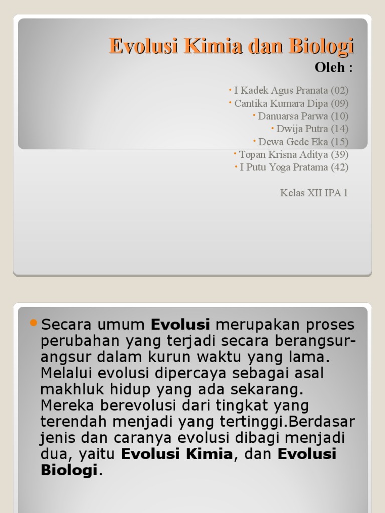 Evolusi Kimia Dan Biologi | PDF