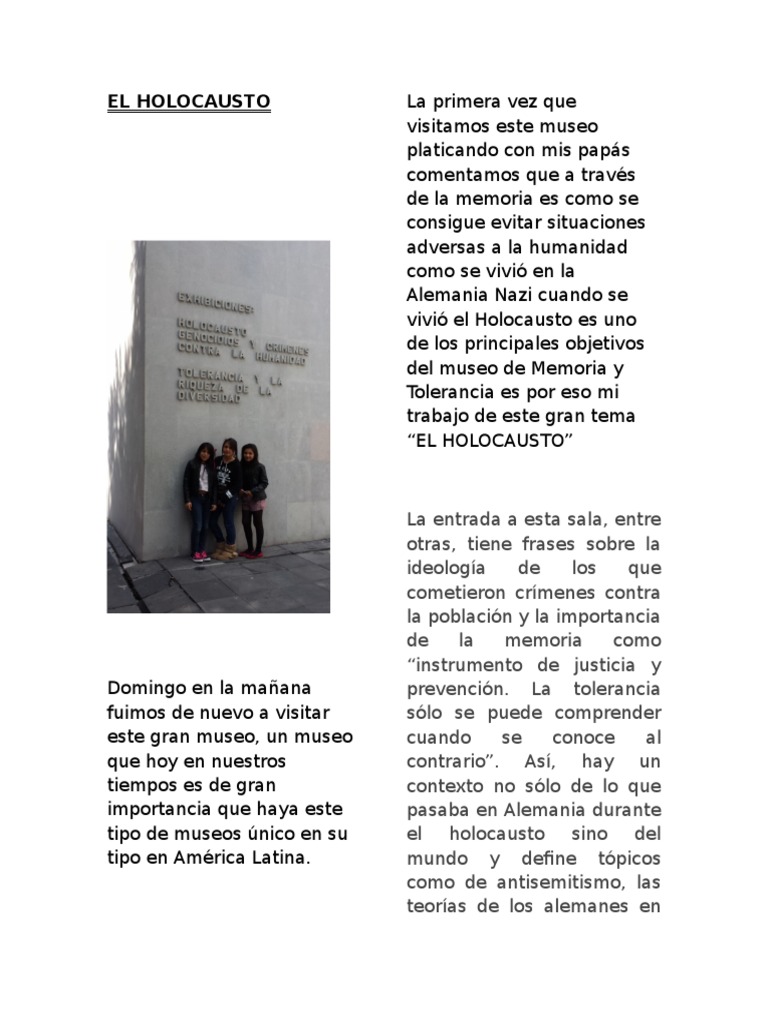 Reflexiones sobre el Holocausto | PDF | El Holocausto | Campo de ...