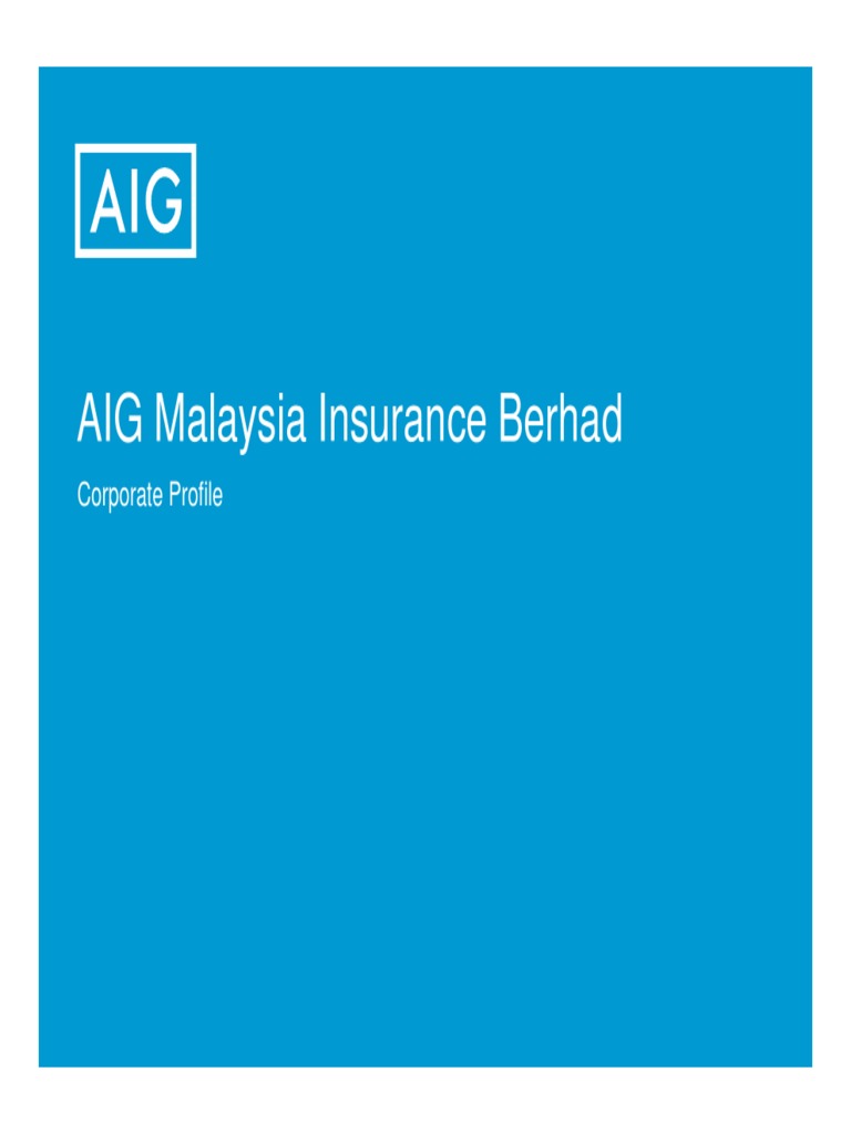 AIG Malaysia Insurance Berhad: Corporate Profile | PDF | American ...