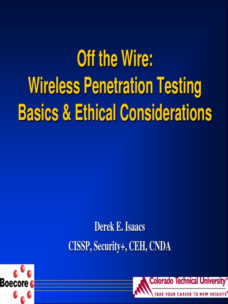 Off-The Wire Wireless Penetration Testing | PDF | Penetration Test ...