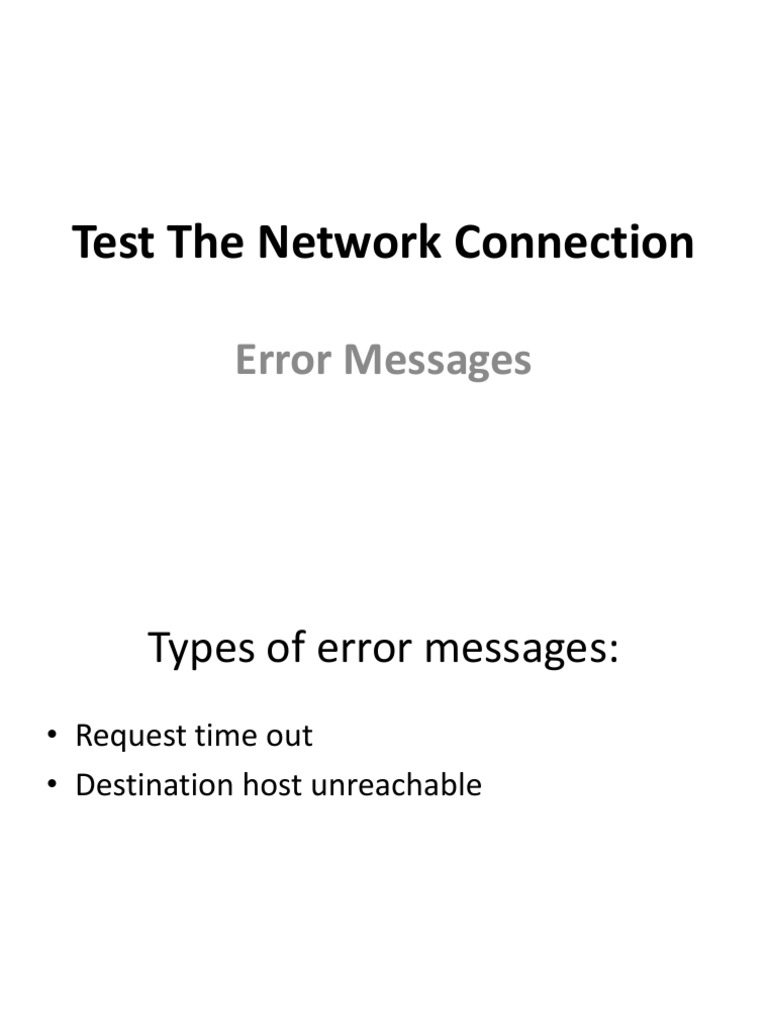 Test The Network Connection | PDF