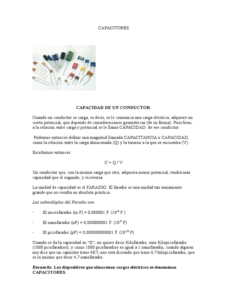 Todo Sobre Capacitores | PDF | Condensador | Capacidad