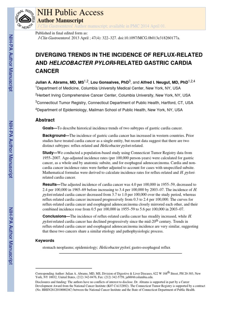 Nihms 386880 | Download Free PDF | Esophageal Cancer | Incidence ...