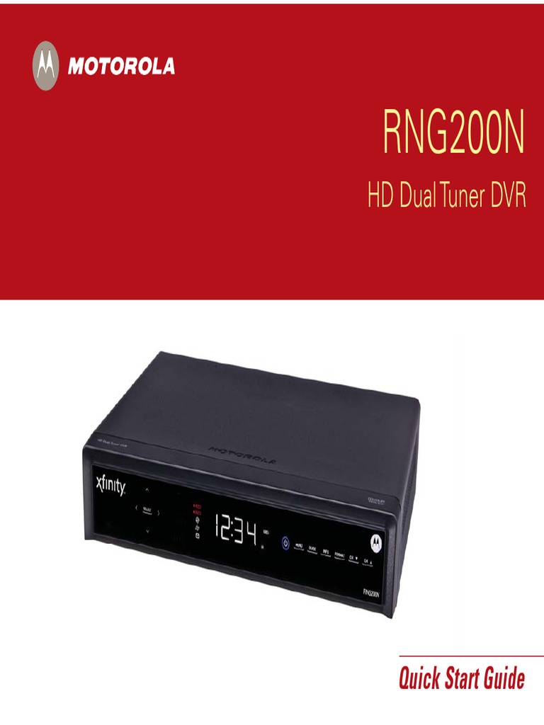Dcx3400 DVR Motorola Rng200n Quick Start | PDF | Hdmi | Digital Video ...