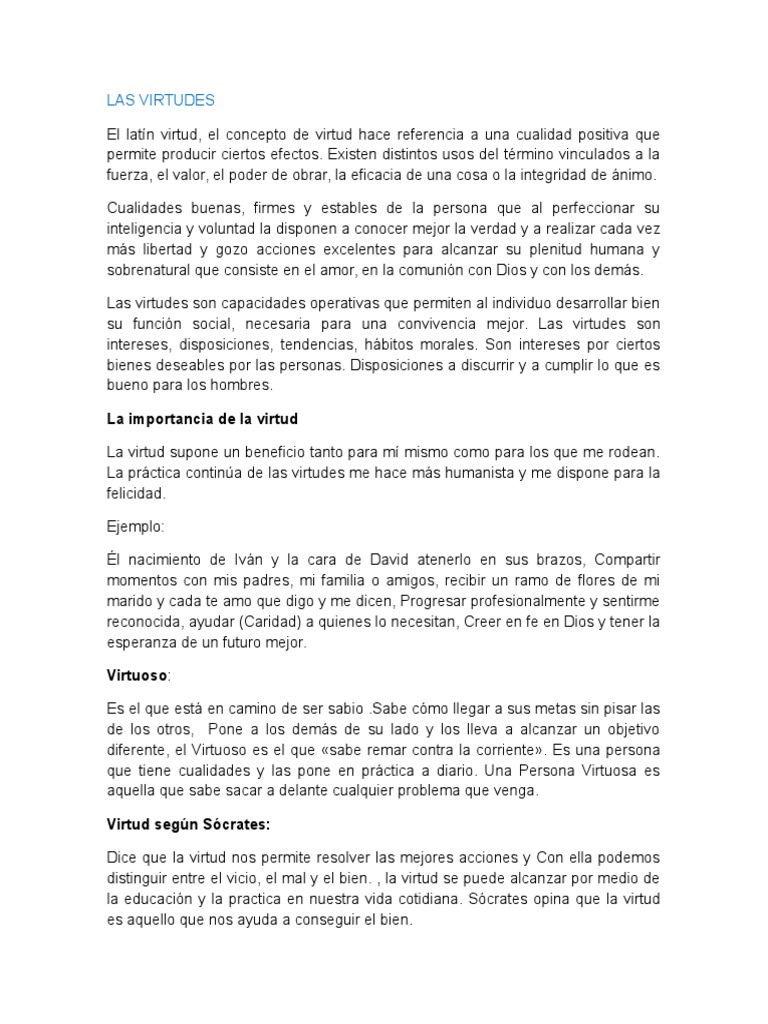 Virtudes: Definición y Ejemplos Clave | PDF | Virtud | Fe