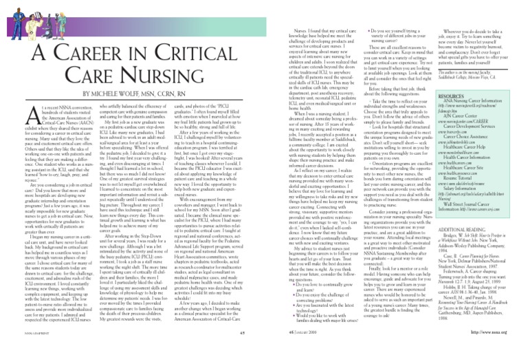 A Career in Critcal Care Nursing | PDF | Intensive Care Medicine | Nursing