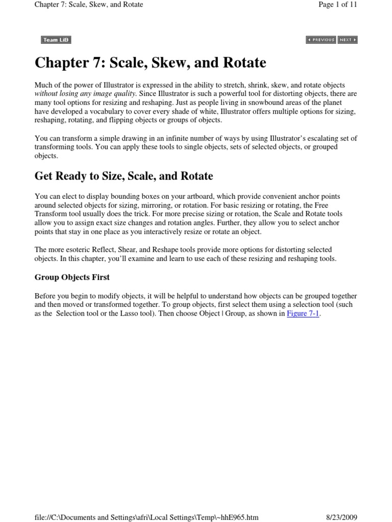Chapter4 Scale Skew and Rotate | PDF | Rotation | Angle