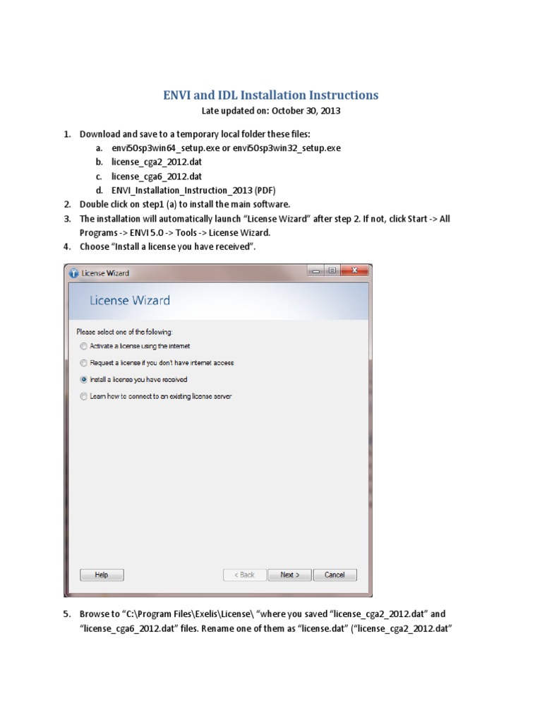 ENVI Installation Instruction 2013 | PDF